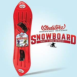 Geospace The Original Sledsterz Kids' Beginner Snowboard - Comes in Assorted Colors of Either Red, Blue or Green (Single Assorted Color Snowboard)