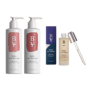 Better Not Younger Wake Up Call Shampoo, 8 Oz. Conditioner, 8 Oz. and Superpower Fortifying Hair & Scalp Serum Bundle