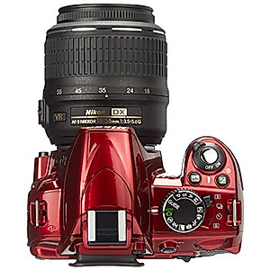 Nikon D3100 Digital SLR Camera with 18-55mm NIKKOR VR Lens - Red (International Model no Warranty)