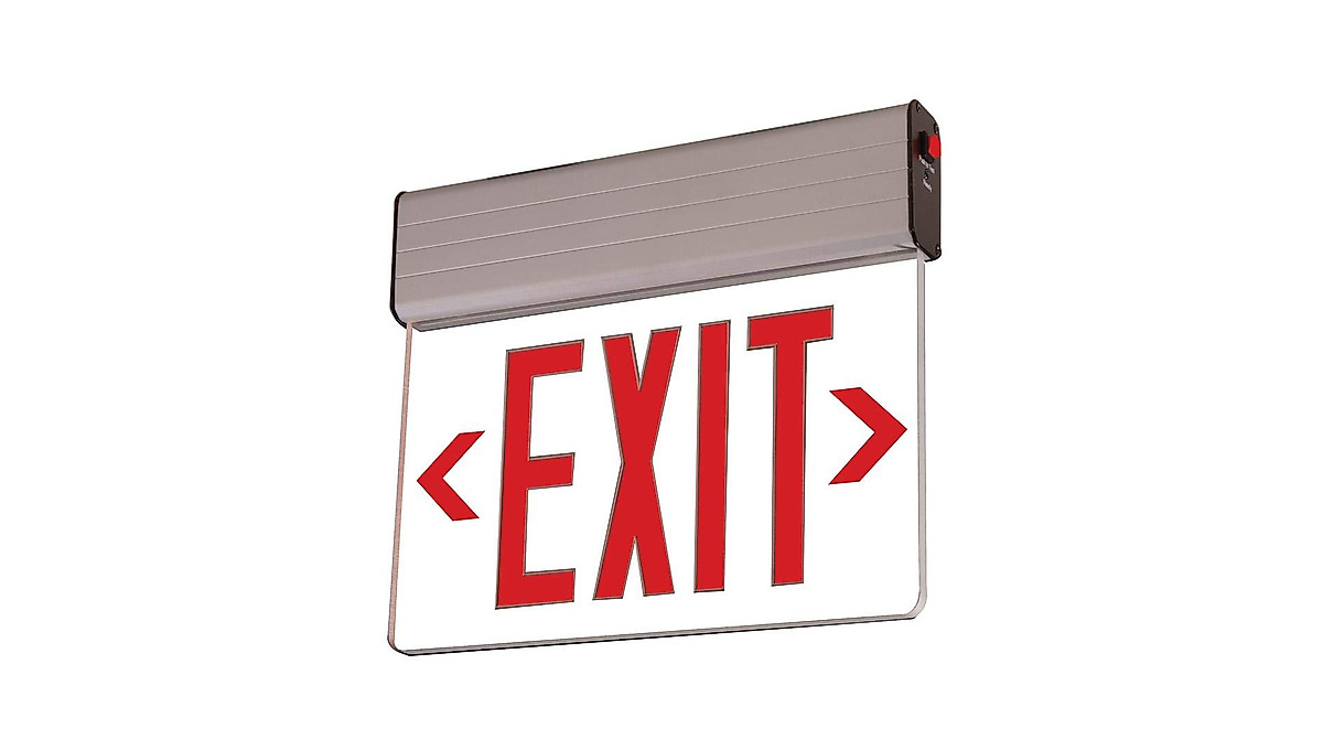 Ultra Bright Edge Lit Exit Sign with Battery Backup