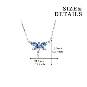 AOBOCO Dragonfly Gifts - Sterling Silver Dreamy Dragonfly Necklace - Dragonfly Jewelry Gifts for Her