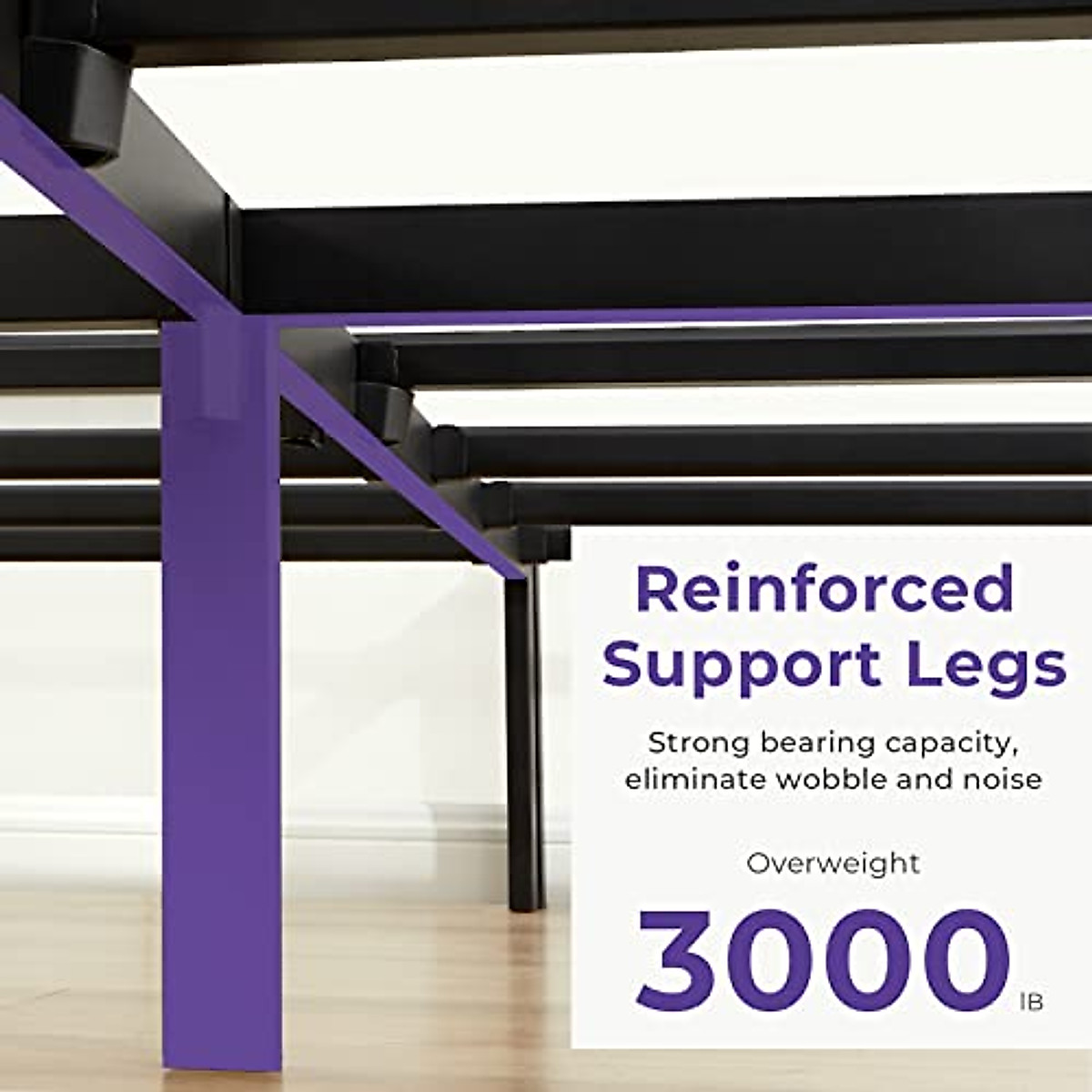 GreenForest Queen Size Bed Frame with Headboard Quick Assembly Heavy Duty Platform Bed Frame with Underbed Storage,No Box Spring Needed Mattress Foundation,Black