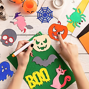 MGparty 60PCS Halloween Crafts for Kids DIY Wooden Slices Crafts Unfinished Predrilled Natural Wood for Kids Halloween Party Favors Halloween Hanging Decorations Gifts