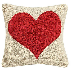 Peking Handicraft 30GY184C10SQ Red Heart Hook Pillow, 10-inch Square, Wool and Cotton