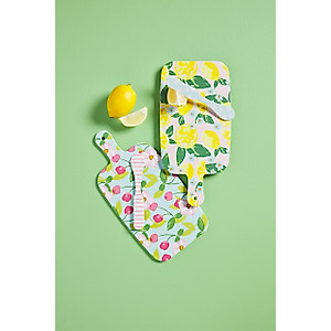 Mud Pie Lemon Melamine Board Set, board 11 1/4" x 5 1/2" | spreader 6"