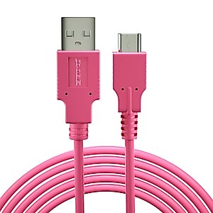 ECHZOVE Charger for Nintendo Switch, Charging Cable for Nintendo Switch OLED Model, Charger Cable for Nintendo Switch Pro Controllers - Pink (4.92ft)