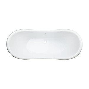 Signature Hardware 946174-69-T Rosalind 69" Acrylic Soaking Clawfoot Tub with Pre-Drilled Overflow Hole, Imperial Feet and Tap Deck