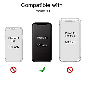 JETech Case for iPhone 11 6.1 Inch with Built-in Screen Protector Anti-Scratch, 360 Degree Full Body Rugged Phone Cover Clear Back (Black)