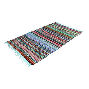 Handmade Braided Chindi Rug, Rag Rug, Area Rug, Carpet Rug, 3x5 Foot, 4x6 Foot, 5x7 Foot, Multi Color Rug (3x5 Ft (36x60 Inch))