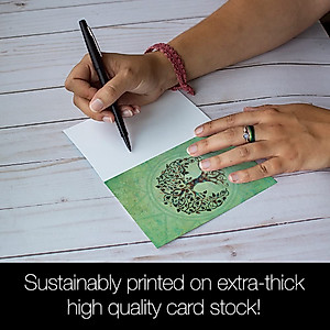 Tree-Free Greetings 12 Pack All Occasion Notecards,Eco Friendly,Made in USA,100% Recycled Paper, 4"x6", Tree of Life (FS56951)