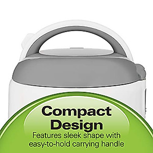 Hamilton Beach Mini Rice Cooker & Food Steamer, 8 Cups Cooked (4 Uncooked), With Steam & Rinse Basket, White (37508)