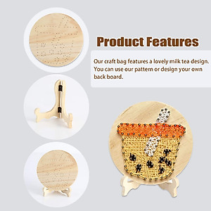 Wood Craft Kits String Art Kit DIY Bubble Boba Tea String Crafts Kit Toys for Adult Kids Creative Art Project for Boys Girls (Boba Tea kit)