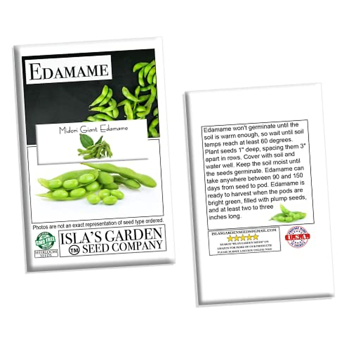 Midori Giant Edamame Seeds for Planting, 25+ Heirloom Seeds Per Packet, (Isla's Garden Seeds), Non GMO Seeds, Botanical Name: Glycine max, Great Home Garden Gift