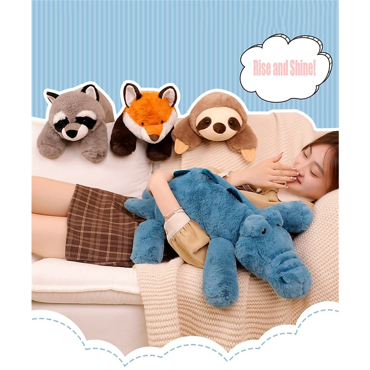 PINMINGS Soft Weighted Stuffed Animals Weighted Plush Animals for Huskies,Pigs,Dinosaurs and Polar Bears - 14-30 Inches for Boys Girls