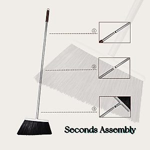 Jekayla Heavy Duty Broom, 56-Inch Long Handle, Perfect for Outdoor and Indoor Use