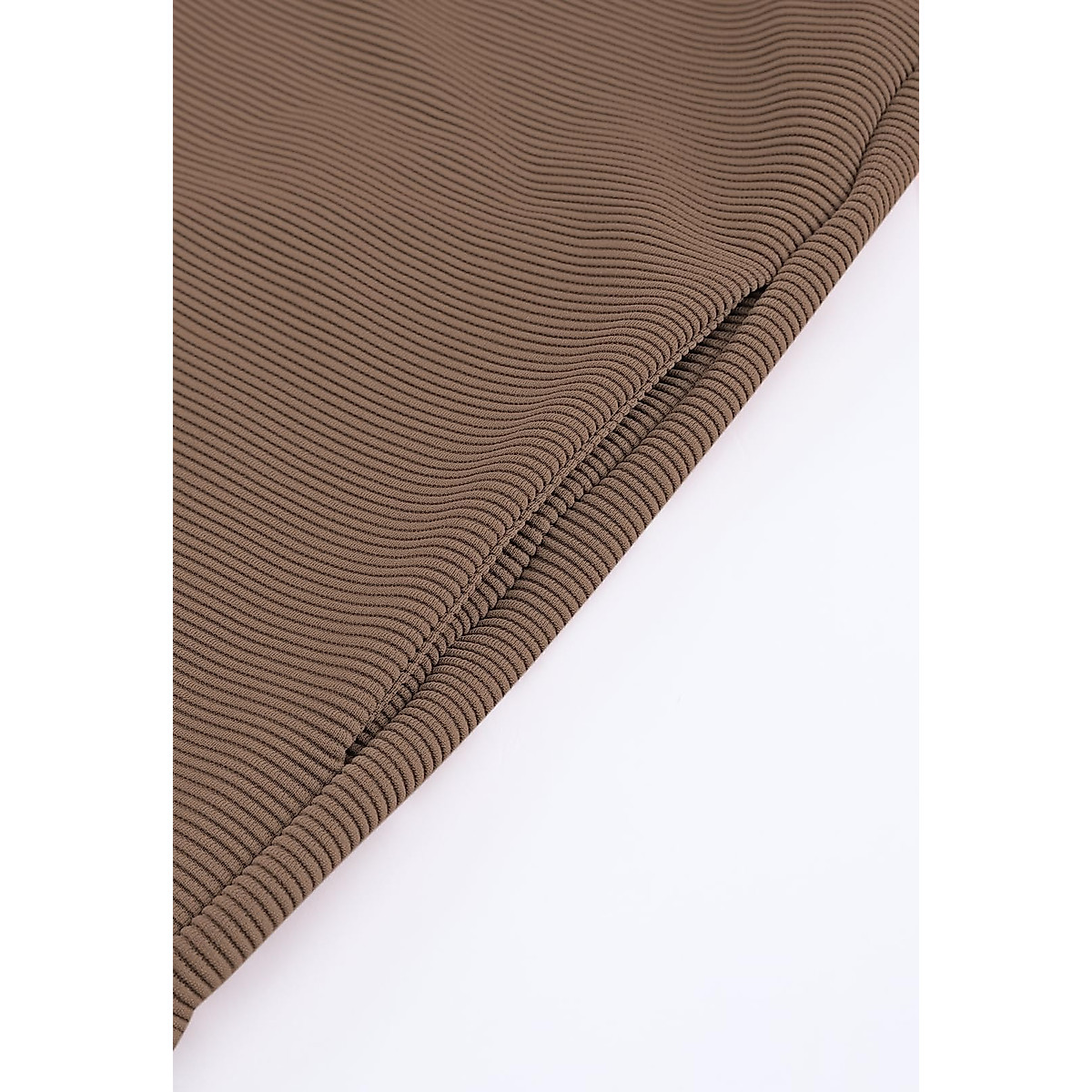 Viottiset Women's Ribbed Full Zip Lapel Collar Sleeveless Sweatshirt Sweater Vest Fall Casual Top Brown M