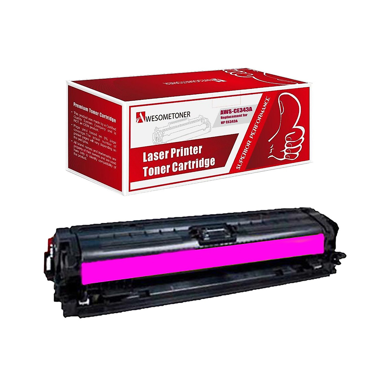 Awesometoner Compatible Toner Cartridge Replacement for HP CE343A use with Color Laserjet MFP M775dn, MFP M775 f, MFP M775z, MFP M775z Plus (Magenta, 1-Pack)
