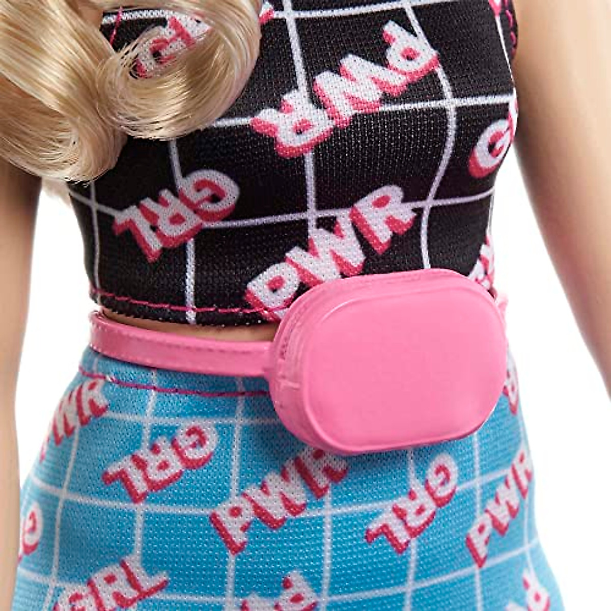 Barbie Fashionistas Doll #202 with Curvy Body, Blonde Hair, Girl Power Print Outfit & Accessories