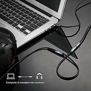 MillSO 1/8" 3.5mm Female to Female Adapter Cable TRS Premium Stereo Gold-Plated Audio AUX Cord Connectors for Headphones, Car Stereo, or Home HiFi Stereo Sound System - 15cm/6inch