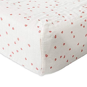 Red Rovr Kid Muslin Changing Pad Cover 16"x32" - 100% Cotton Machine Washable Standard Size - Stitched Holes for Safety Straps Lightweight & Breathable Unisex