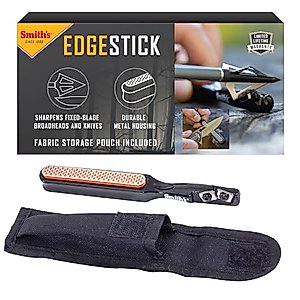 Smith’s 50047 Edgesport Stick Knife & Broadhead Sharpener – Portable Sharpener – Hunting & Archery Tool Sharpener – Carrying Pouch – Carbide & Diamond Stone – Pocket Knife Sharpener