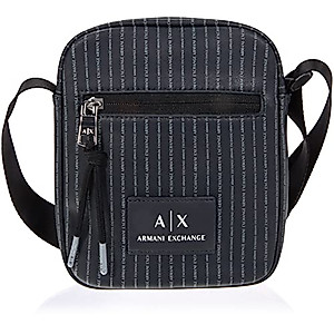 A|X ARMANI EXCHANGE mens Eco-leather Bag Crossbody, Blue, Medium US