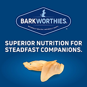 Barkworthies All Natural Whole Cow Ears for Dogs (12 Pack) - Healthy Dog Chews - Free Range Grass Fed 100% Beef - Single Ingredient Premium Dog Treat - Promotes Dental Health