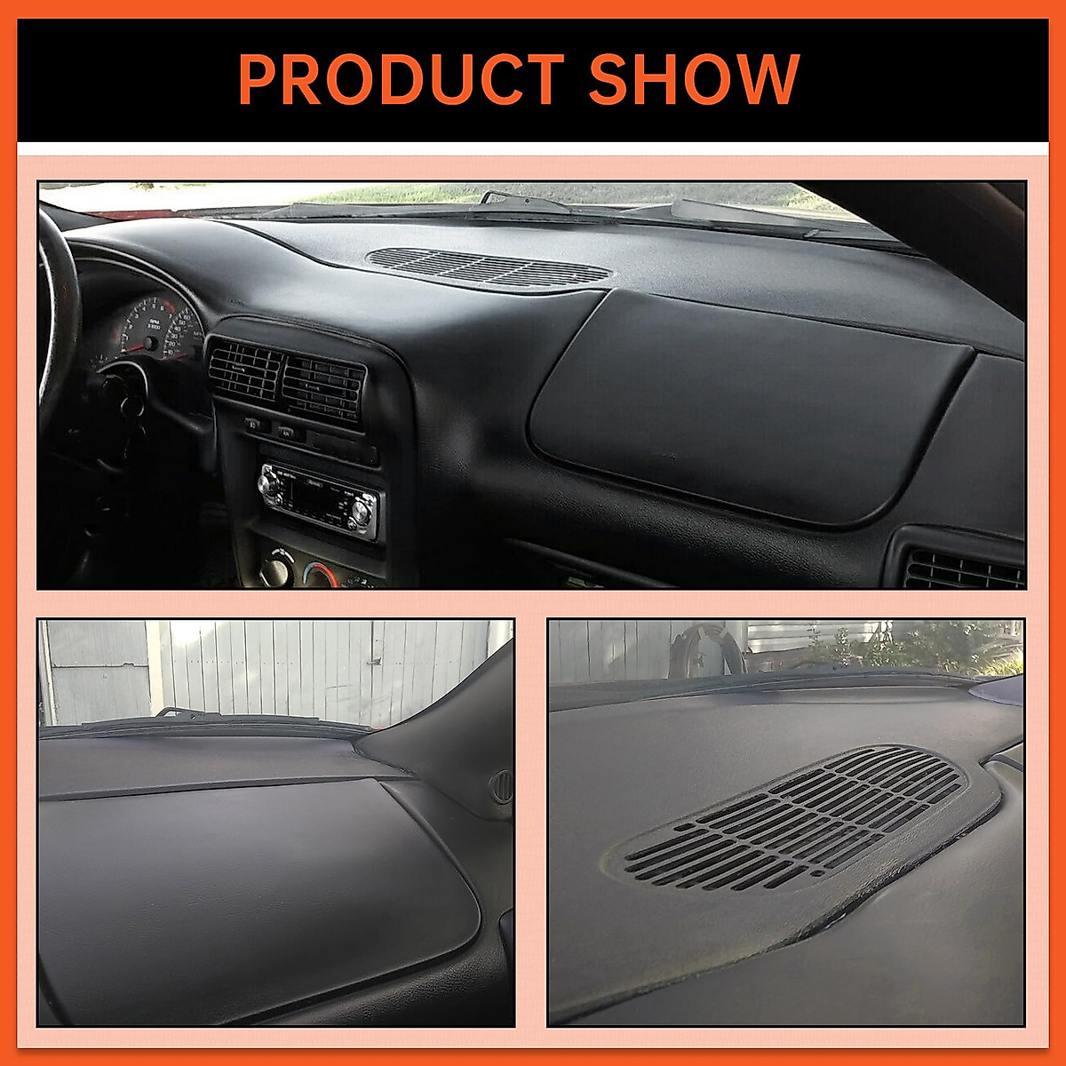 ECOTRIC Dash Cover Cap Compatible with 1997-2002 Camaro/Pontiac Firebird Dashboard Cover Bezel Overlay Black