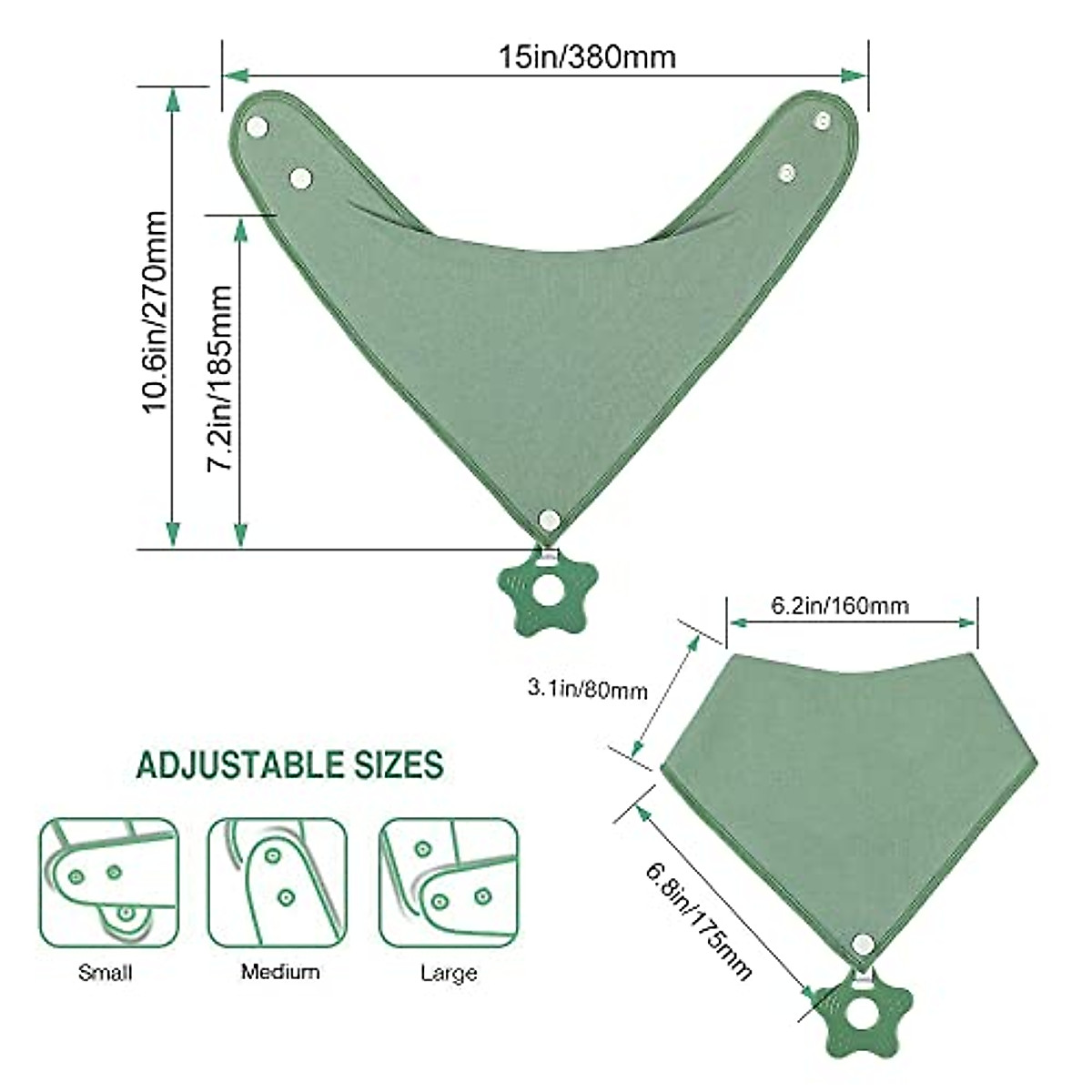 Yoofoss Baby Bandana Drool Bibs 6 Pack and Teething Toys Soft and Absorbent for Boys and Girls 0-36 Months - Baby Teething Bibs Plain Color