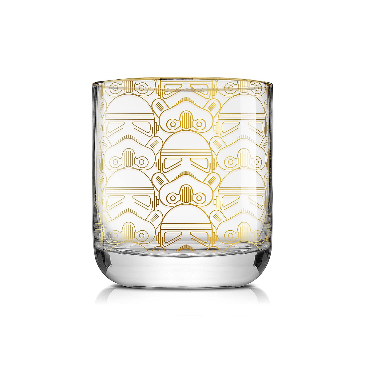 JoyJolt Star Wars Glassware. 'Deco' Lowball Glasses Set of 4, 10oz Star Wars Glasses. Short Glass Tumbler with Darth Vader in a Retro Crystal Glass Cup. Double Old Fashioned Rocks Glass or Water Glass