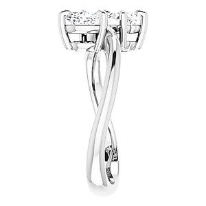 10K Solid White Gold Handmade Engagement Ring 2 CT Heart Cut Moissanite Diamond Solitaire Wedding/Bridal Rings Set for Women/Her Propose Ring (8.5)