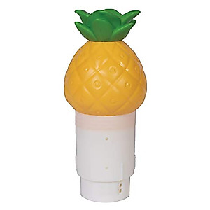 GAME 12427-BB Solar Light Up Pineapple Pool Chemical Dispenser, for Up to Five 3-inch Chlorine Tabs, Yellow