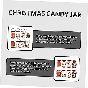 NOLITOY 8pcs Portable Cylinder Christmas Cookie Tins Coffee Bean Canister Christmas Decoration Christmas Cookie Jars Sealed Container Xmas Tinplate Lid Food Holder Baby Pastry Pvc Storage