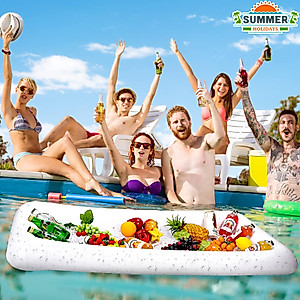 12 Pcs Inflatable Serving Bars Ice Serving Buffet with Drain Plug Inflatable Party Cooler Salad Food Drink Cooler for Parties Bbq Picnic with 2 Hand Pump, 2 Size