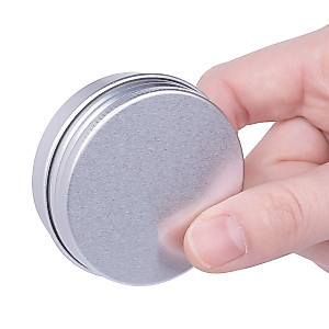 Petutu 30 Pack Tin Cans Screw Top Round Metal Lip Balm Tins Containers with Lids (1oz)