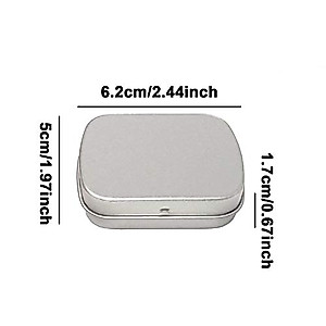 Honbay 6PCS Mini Portable Metal Hinged Lid Empty Storage Boxes Tins Containers for Candies Pills Jewelry Craft