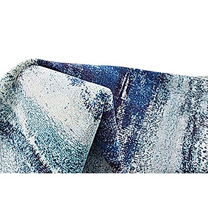 Unique Loom Jardin Collection Colorful, Vibrant, Abstract Watercolor Area Rug, Rectangular 7' 0" x 10' 0", Blue/Gray