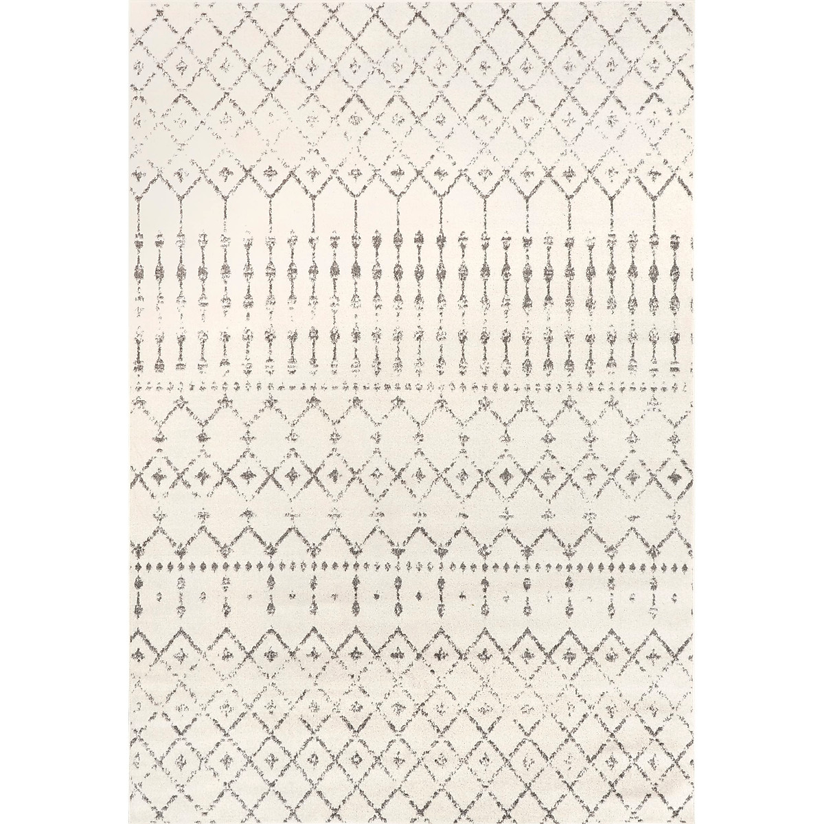 nuLOOM 5x7 Moroccan Blythe Area Rug, Grey, Faded Bohemian Design, Stain Resistant, For Bedroom, Dining Room, Living Room, Hallway, Office, Kitchen, Entryway