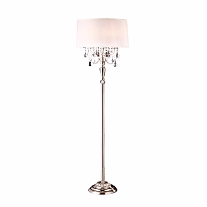 OK Lighting OK-5109F OK-5109f Crystal Silver Floor Lamp, 17" x 17" x 62"