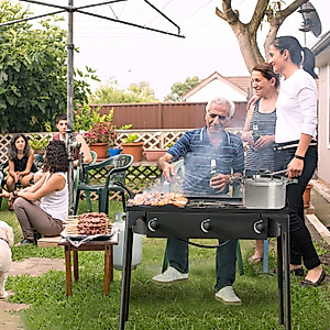 GYMAX Camping Stove, 3 Burner Propane Camp Stove w/Detachable Legs, 225,000-BTU Output, 20 PSI Regulator & CSA Certification, 30’’ Outdoor Gas Stove, High Pressure Propane Burner for BBQ (3 Burner)