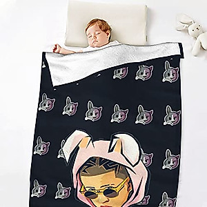 Mitterm Cute Funny Blanket Frank Velvet Blanket Comfortable and Warm Suitable for Sofa Bed 50”x40“