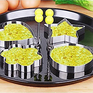 Fried Egg Mold Ring 4pcs Pancake Shapes Cooker Nonstick Stainless Steel Cooking Tools for Frying Baking Cooking