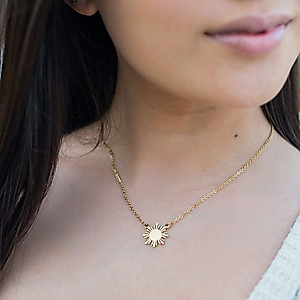 Philippine Sun Necklace Filipino pride jewelry Pinoy Pride charm (Gold)