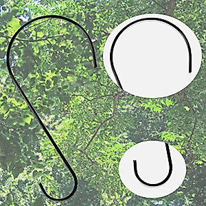 DINGEE Tree Branch Hook,12 Inch Large S Hooks for Hanging Plants,Black Metal Long S Hooks for Bird Feeder,6 Pack Heavy Duty S Hooks for Bird House,Baskets, Lanterns,Garden,Patio,Indoor Outdoor