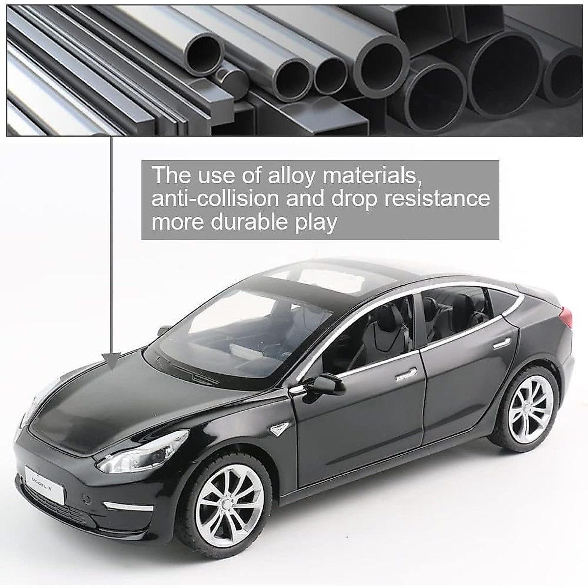 Diecast Toy Car Sian FKP37 Sports Model Car,Zinc Alloy Simulation Casting Pull Back Vehicles,1:32 Scale Supercar Toys with Lights and Music Sound for Toddlers Kids Children Boys Girls Gift (Blue)