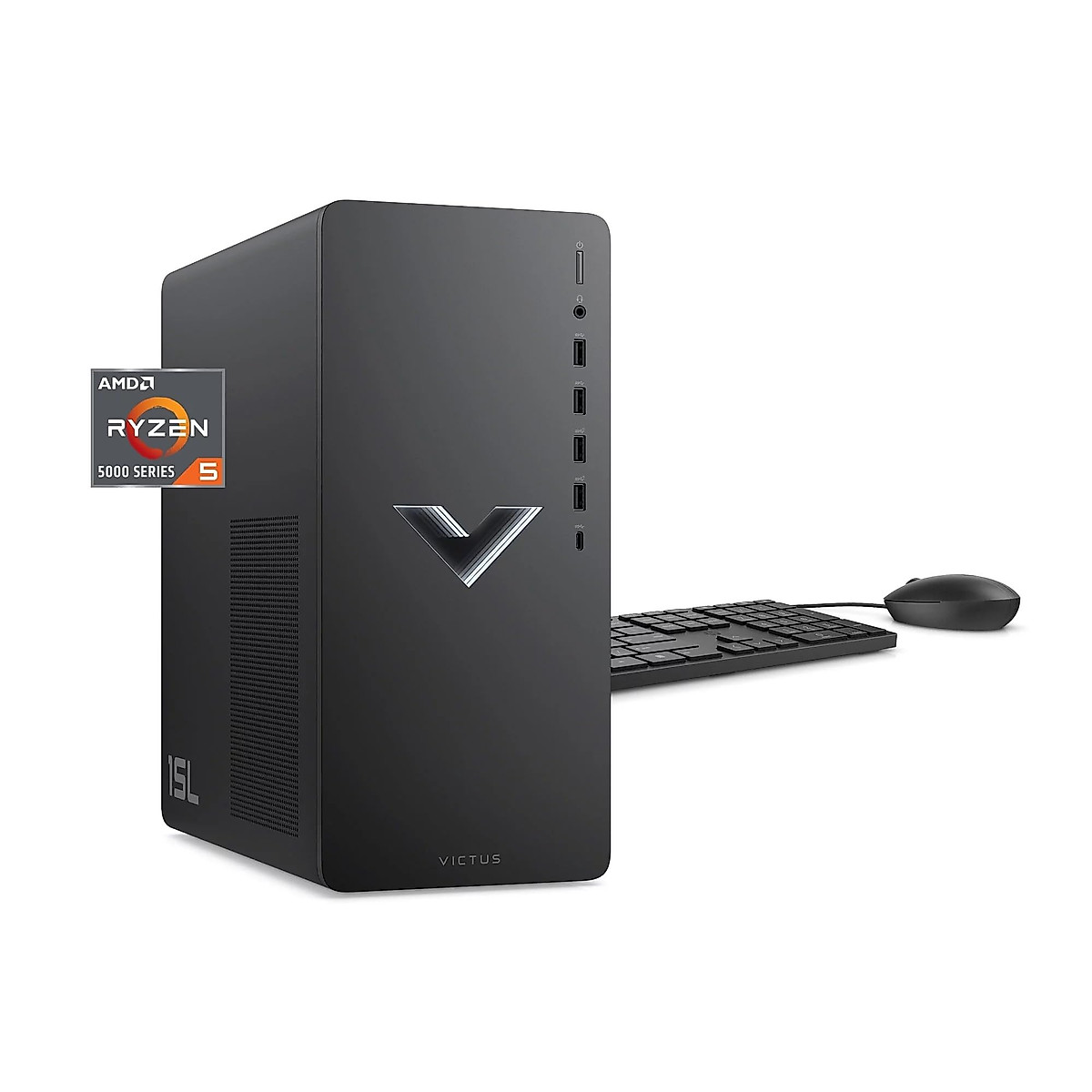HP 2023 Victus 15L Gaming Desktop PC, AMD 6-Core Ryzen 5600G Processor (Up to 4.4 GHz), 32GB RAM, 1TB SSD, AMD Radeon RX6400, Mouse and Keyboard, Win 11 Home, Mica Silver, with HDMI Accessory