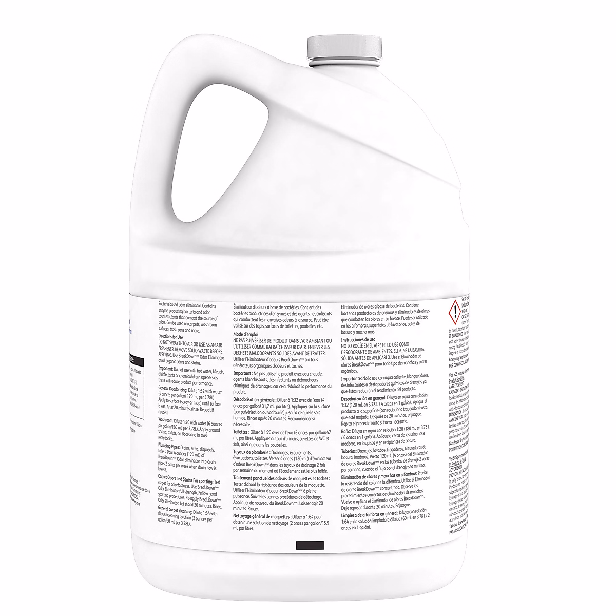 Diversey Breakdown Odor Eliminator - Fresh Scent - 1 Gallon Concentrate, 4 Pack (Packaging May Vary)