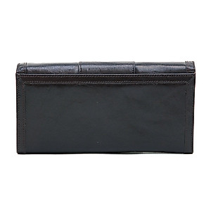 Anais Gvani By Dasein Women Genuine Italian Leather Checkbook Wallet Purse Card Case (881E Coffee)