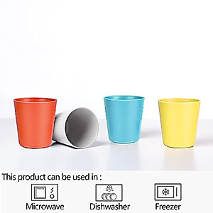 【Set of 8】Reusable Wheat Straw Drinking Cups - 8 Ounce Unbreakable Water Cups - Stackable BPA Free Small Drinking Glasses Set -Dishwasher Safe for Home Kitchen Parties Camping Supply