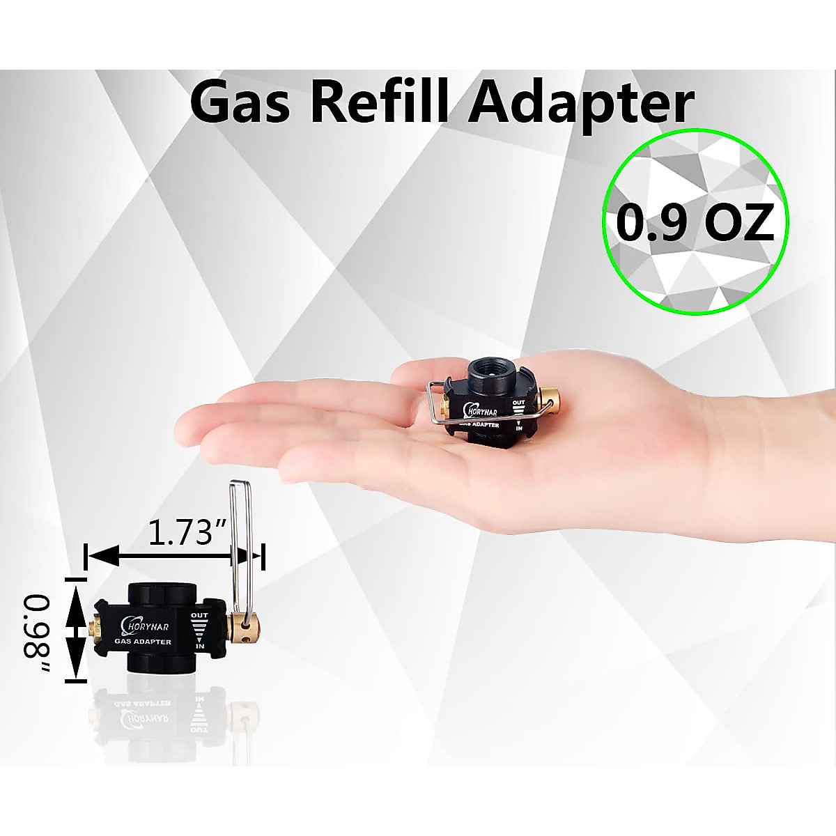Horynar Gas Refill Adapter Butane Refill Adapter Save More Money Isobutane Fuel Canister / 8 OZ Butane Refill Propane Tank 16 OZ Adapter EN417 Valve Canister Shifter